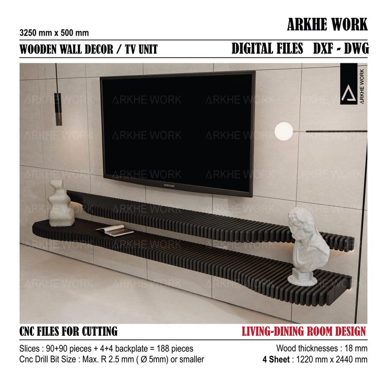 Parametric Wooden TV Unit / Shelf | Laser TV Cnc Wood Cutting Design ...