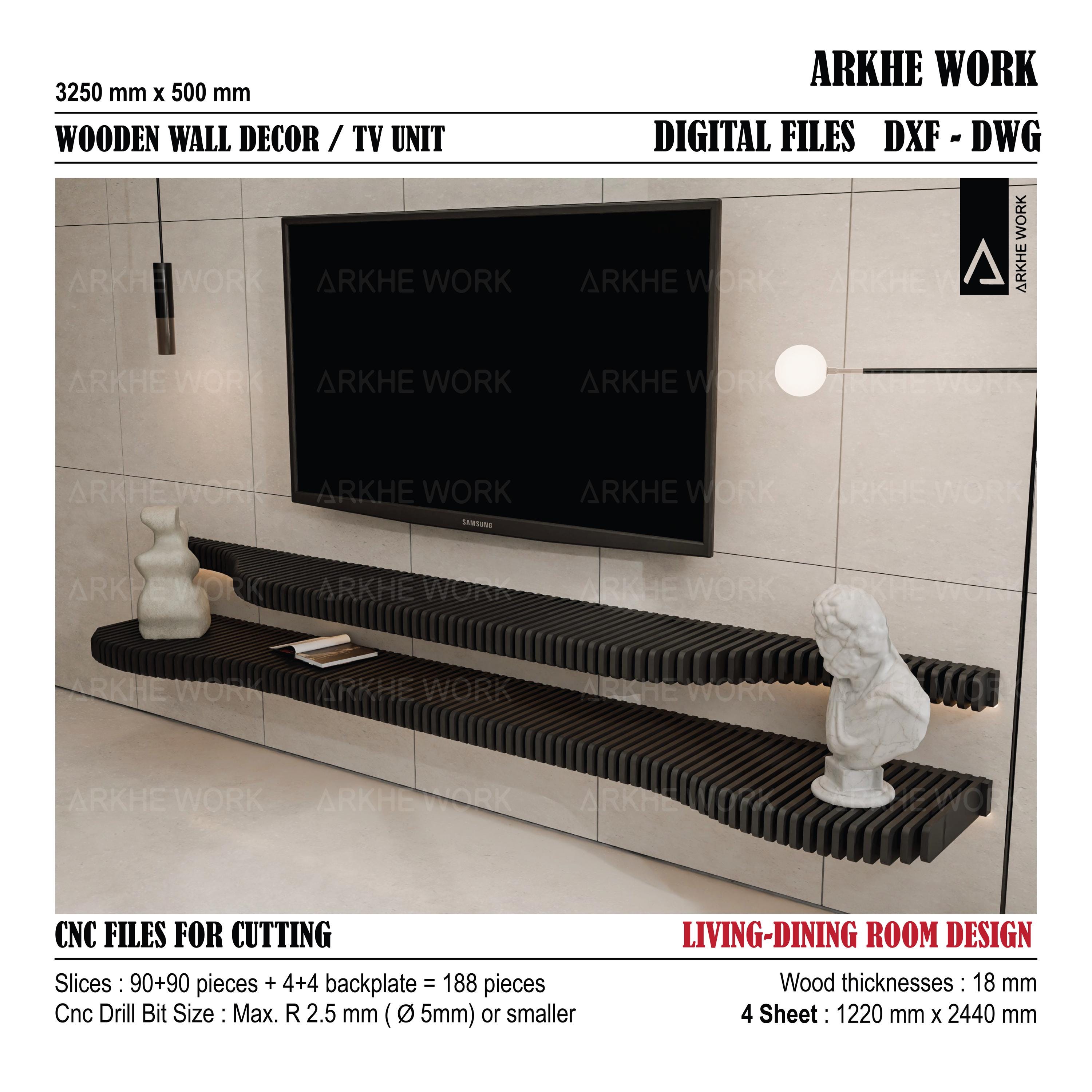 Parametric Wooden TV Unit / Shelf | Laser TV Cnc Wood Cutting Design ...