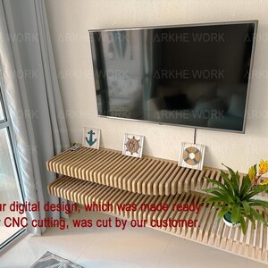 Floating TV Unit Wall Mounted Shelf CNC Router Files, Dxf Dwg ...