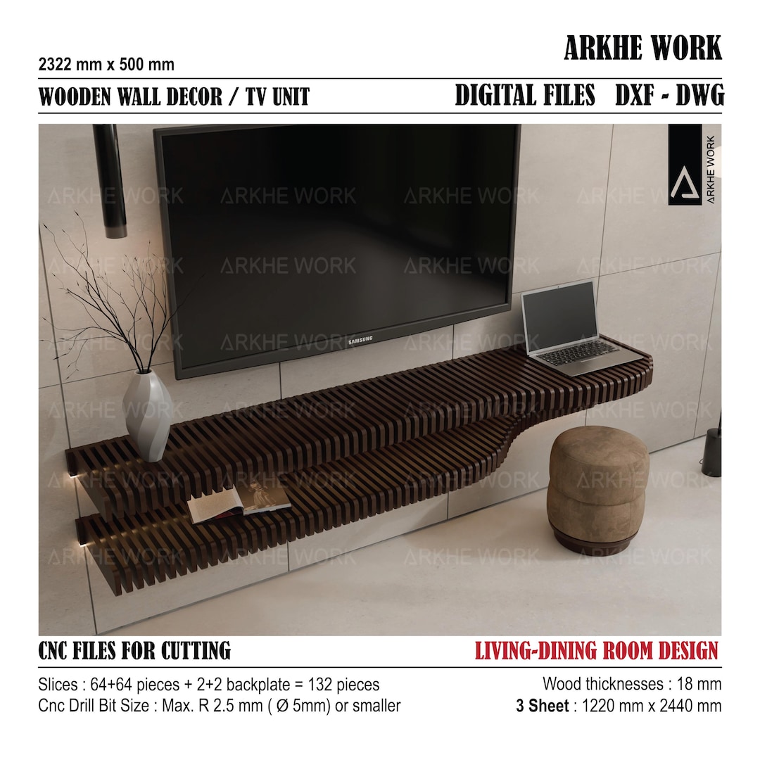 Parametric Wooden TV Unit / Shelf | Laser TV Modern Cnc Wood Cutting ...