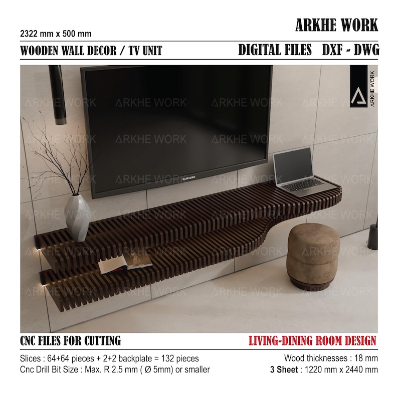 Parametric Wooden TV Unit / Shelf | Laser TV Modern Cnc Wood Cutting ...