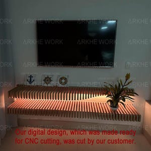 Floating TV Unit Wall Mounted Shelf CNC Router Files, Dxf Dwg ...