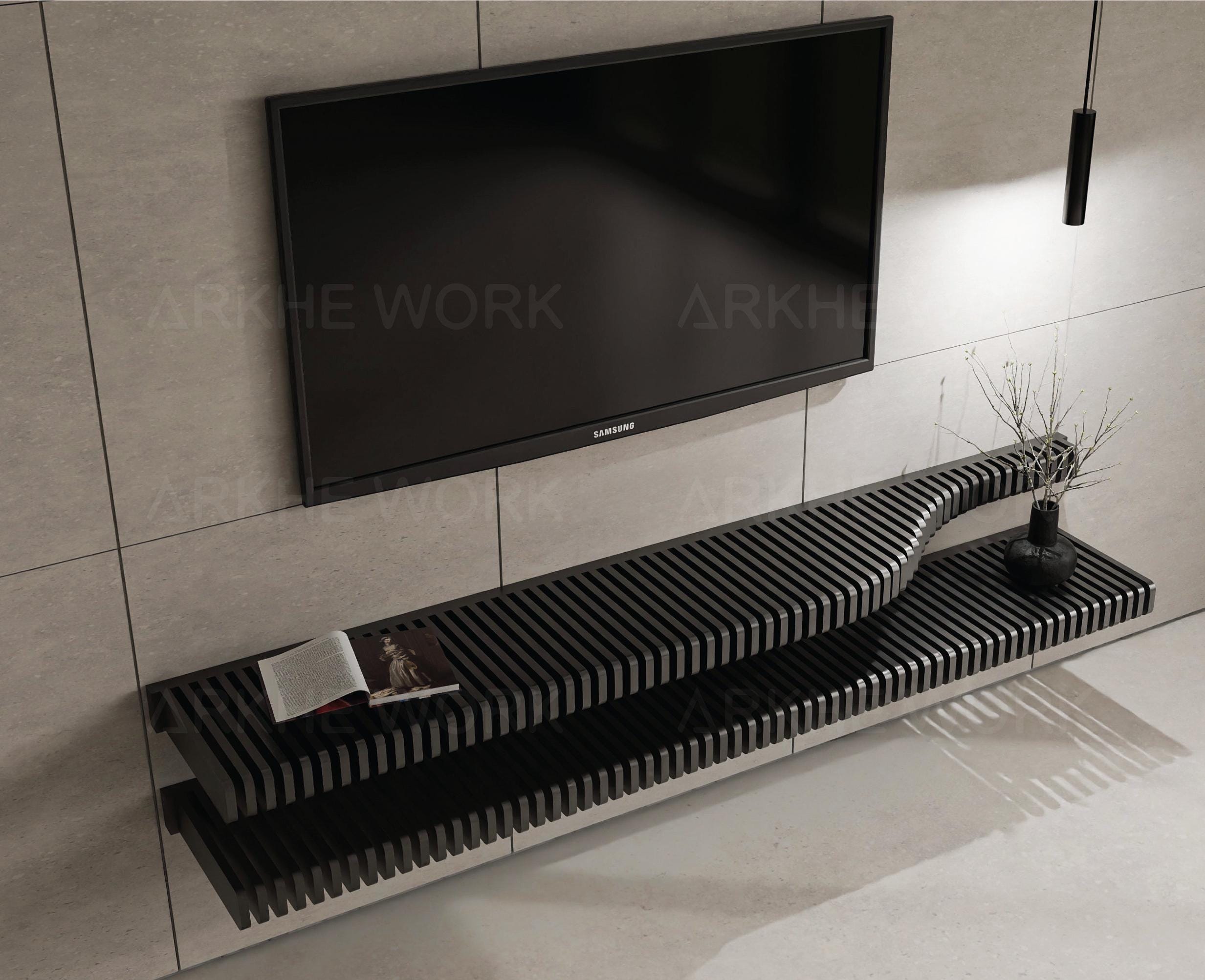 Floating TV Unit Wall Mounted Shelf CNC Router Files, Dxf Dwg ...