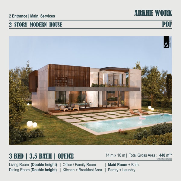 Modern House Plan 15m X 23m Modern Floor Plans, 4 Bedroom 410 M2, W ...