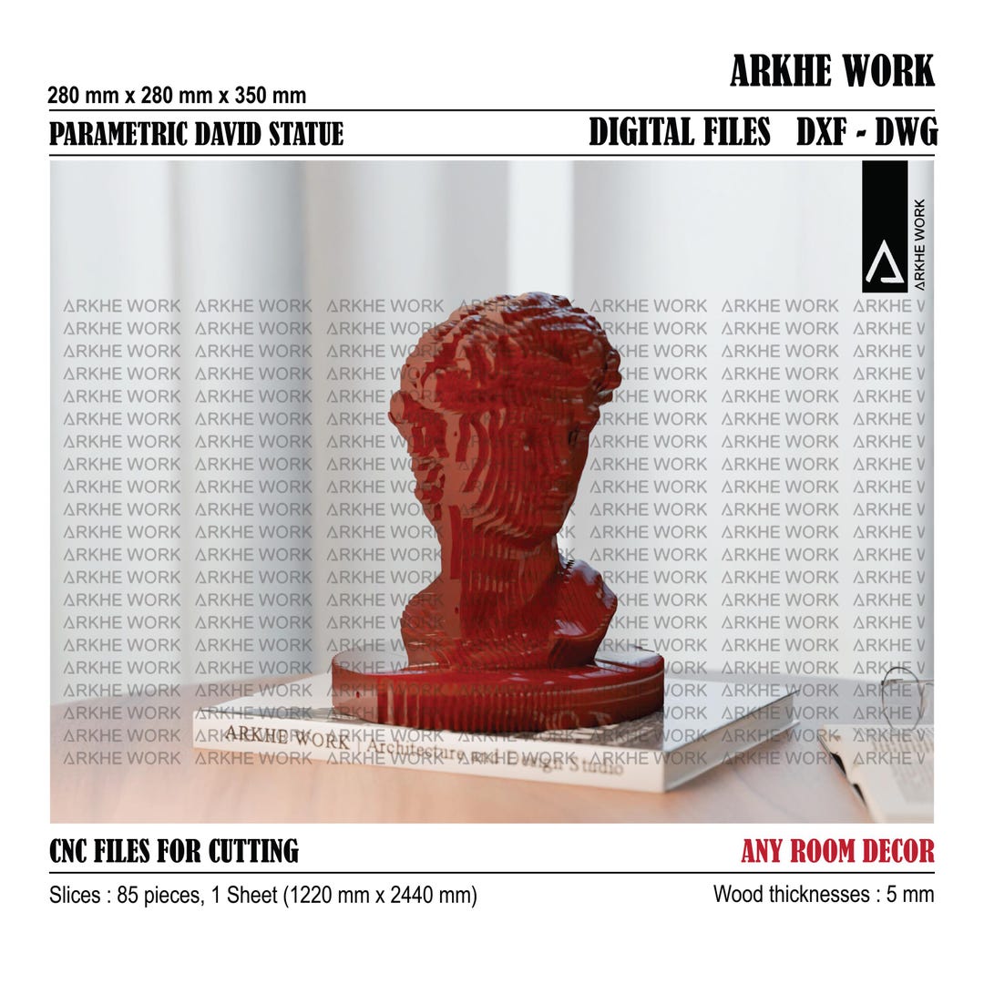 Parametric David Sculpture Statue Cutting File | Decorative Head of ...