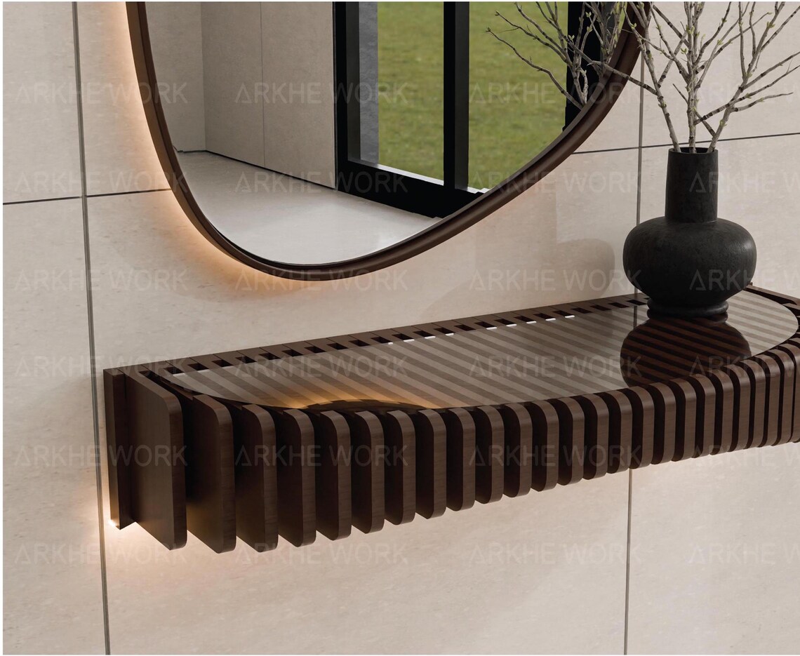 Parametric Console / Wall Mounted Shelf | CNC Wood Cutting Design ...