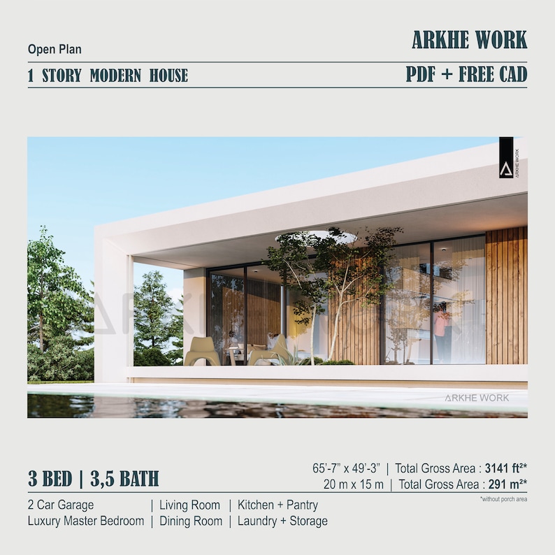 1 Story Family Modern House | Open Plan | 3 Bedroom 3 Bathroom ...