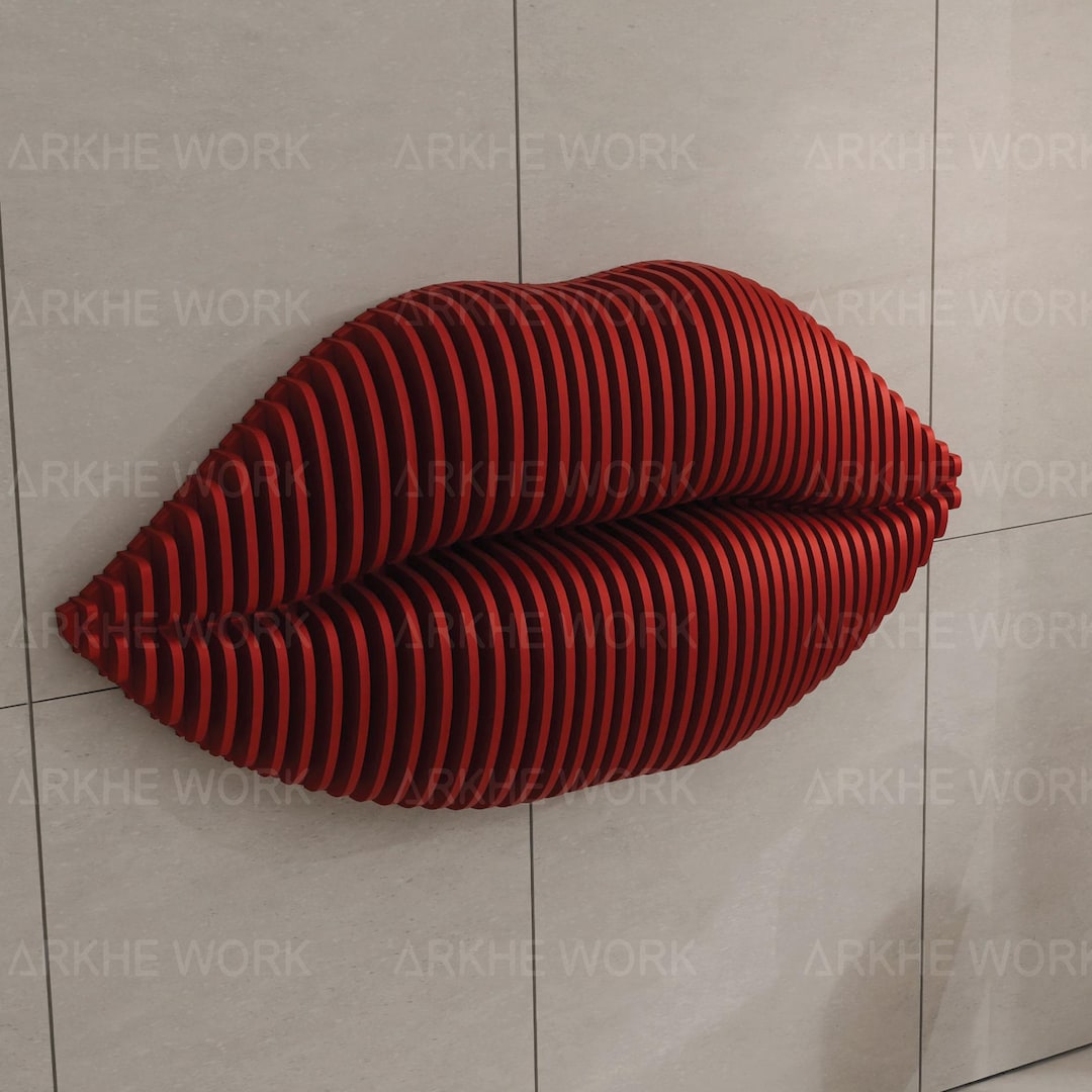 Parametric Lips Wall Art CNC Cutting File | Modern Cool CNC Design ...