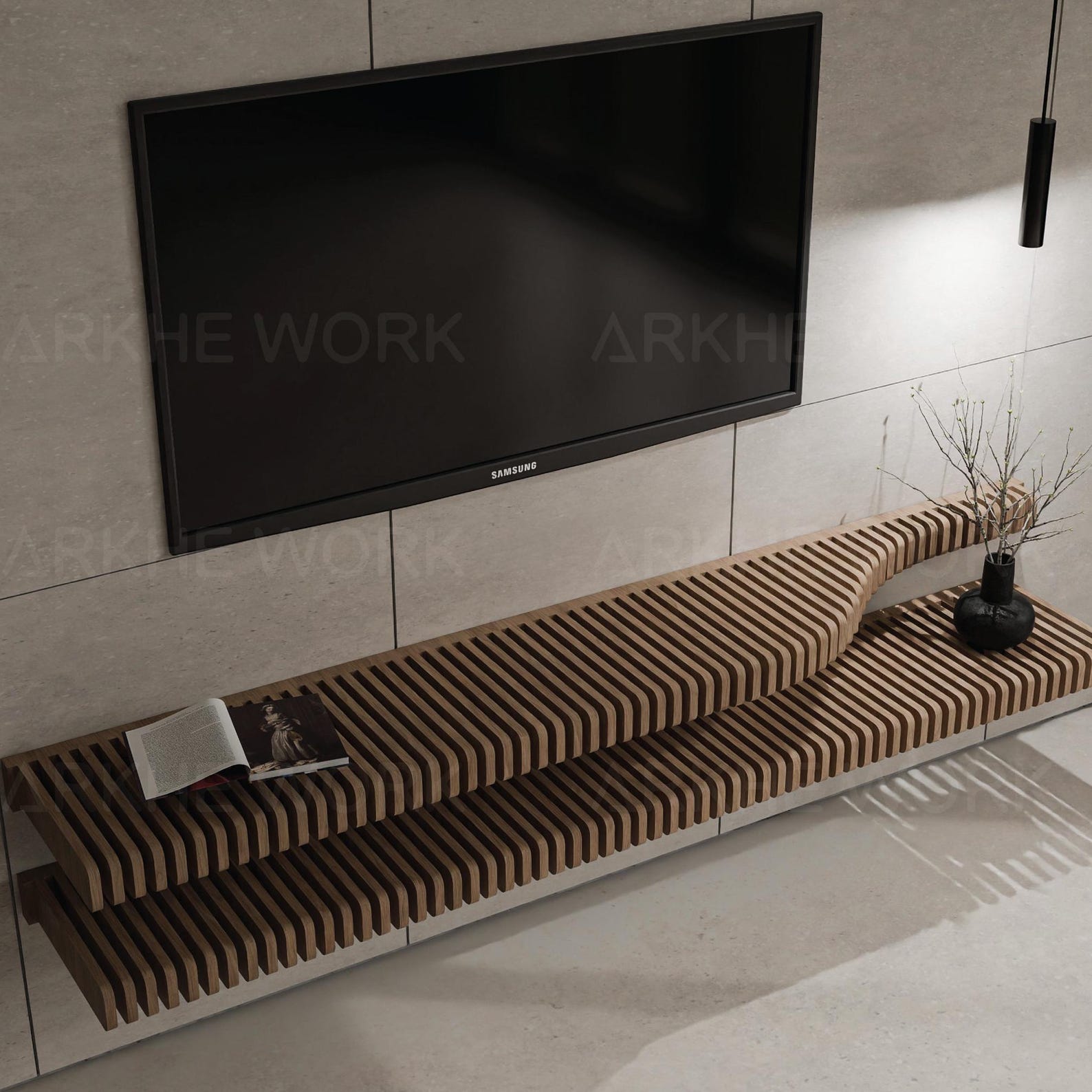 Floating TV Unit Wall Mounted Shelf CNC Router Files, Dxf Dwg ...