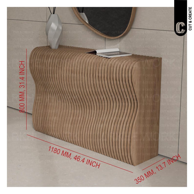 Parametric Entryway Table - Modern Console Dresser - CNC Wood Cutting ...