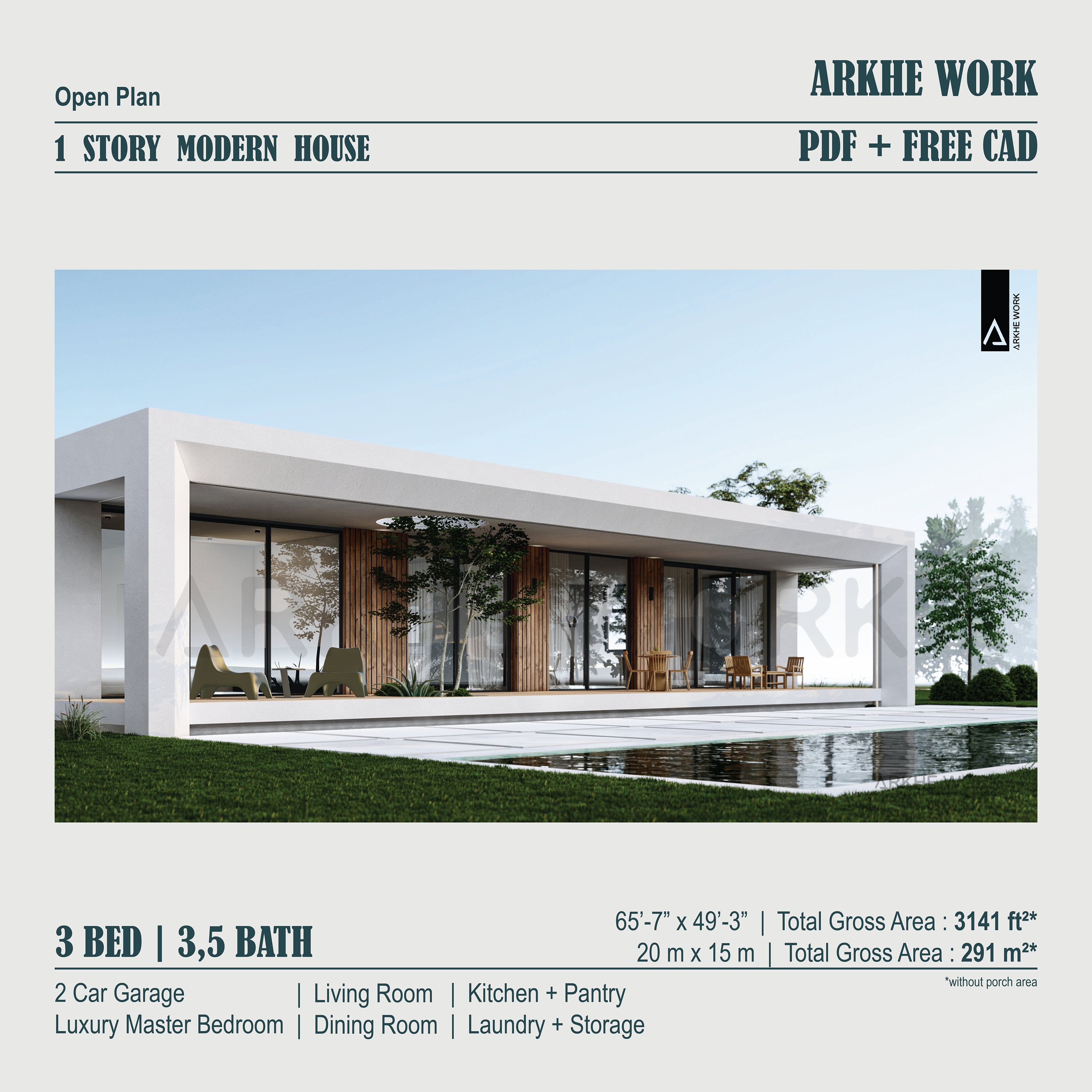 1 Story Family Modern House | Open Plan | 3 Bedroom 3 Bathroom ...