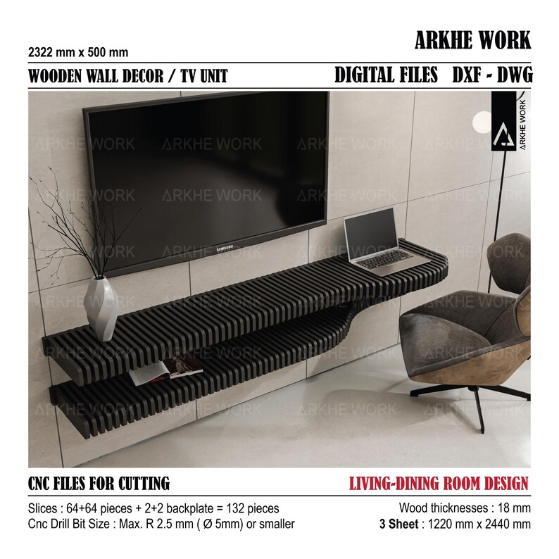 Parametric Wooden TV Unit / Shelf | Laser TV Modern Cnc Wood Cutting ...