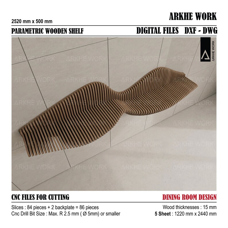 Parametric Wavy Shelf | CNC Cutting Design for Modern Furniture | CNC ...