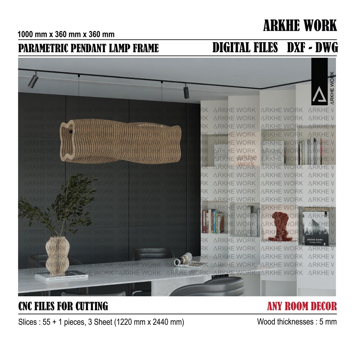 Parametric Pendant Lamp Frame CNC Cutting File | Digital Files | Unique ...