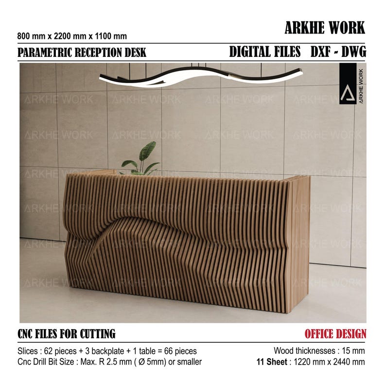 Parametric Wavy Desk / Tide Office Desk Modern Furniture CNC Wood ...