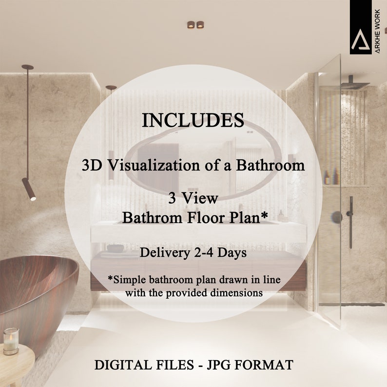 Custom Modern Bathroom Design Luxury Minimal Bath 3D Rendering ...