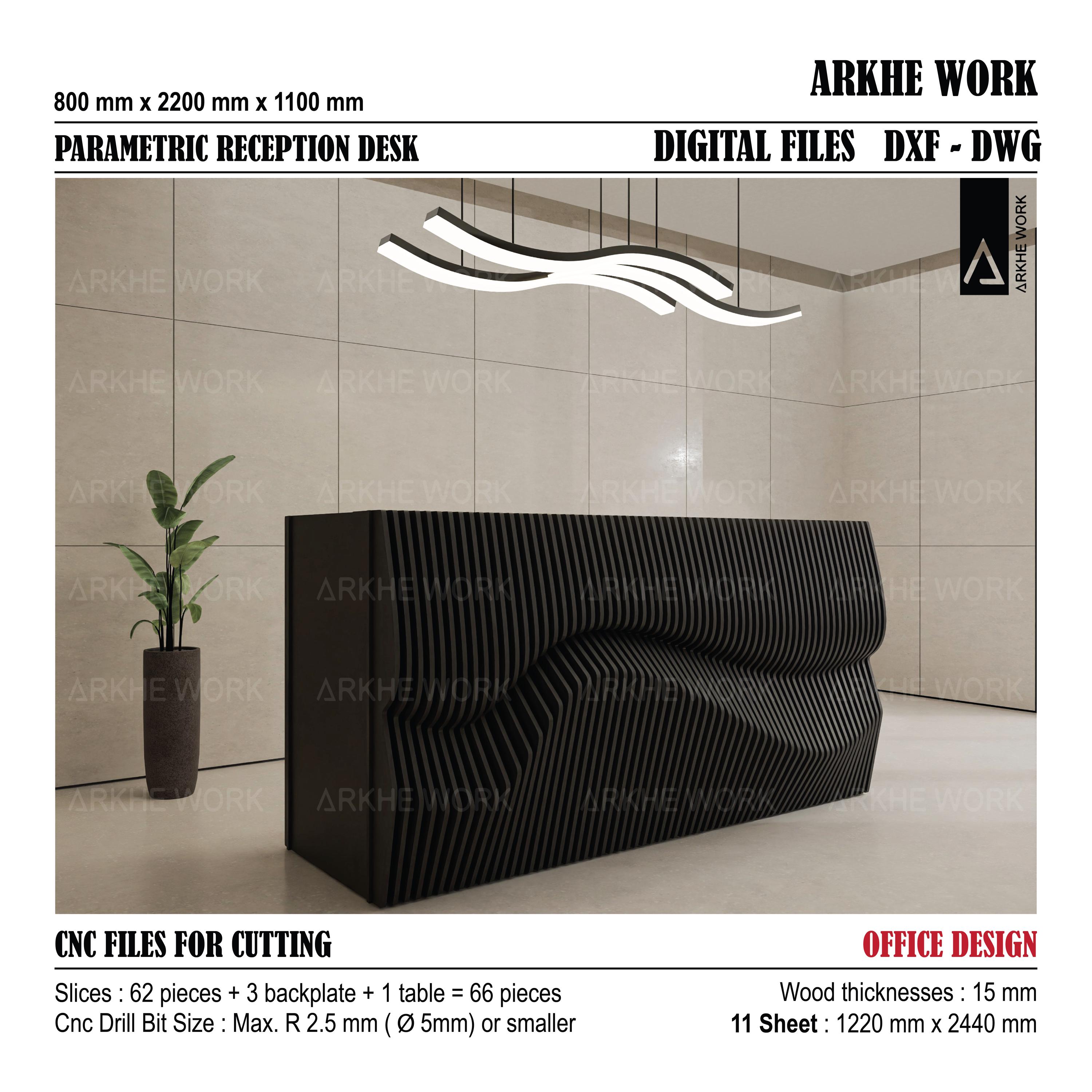 Parametric Wavy Desk / Tide Office Desk | Modern Furniture CNC Wood ...