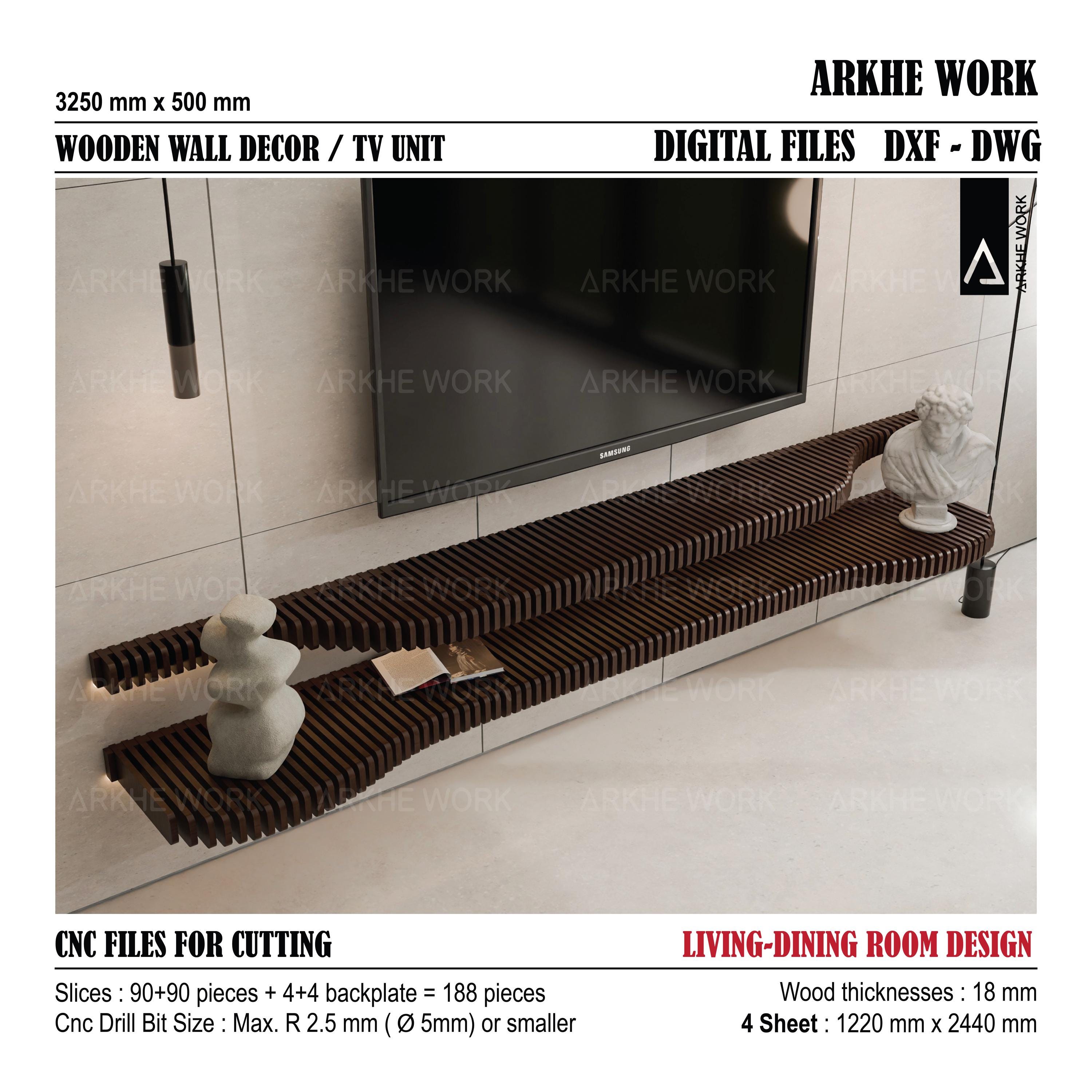 Parametric Wooden TV Unit / Shelf | Laser TV Cnc Wood Cutting Design ...