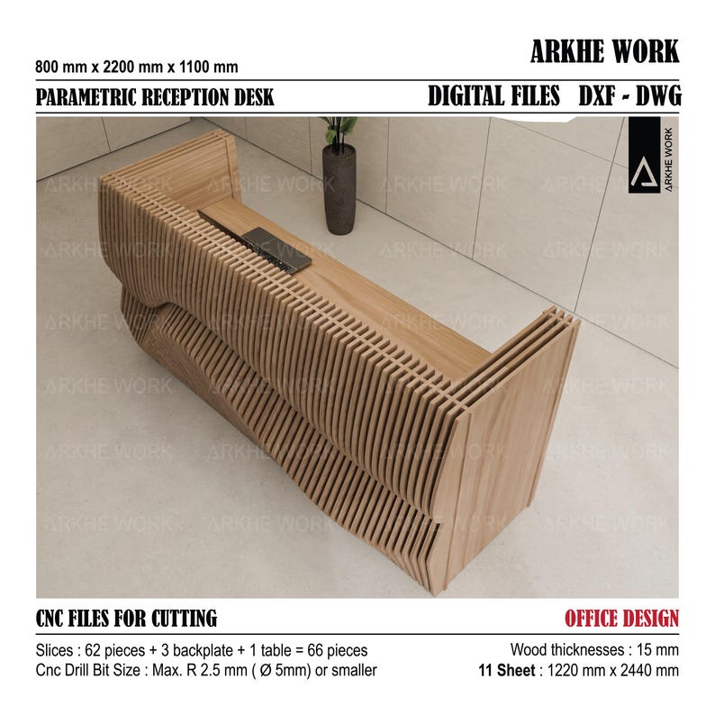 Parametric Wavy Desk / Tide Office Desk Modern Furniture CNC Wood ...