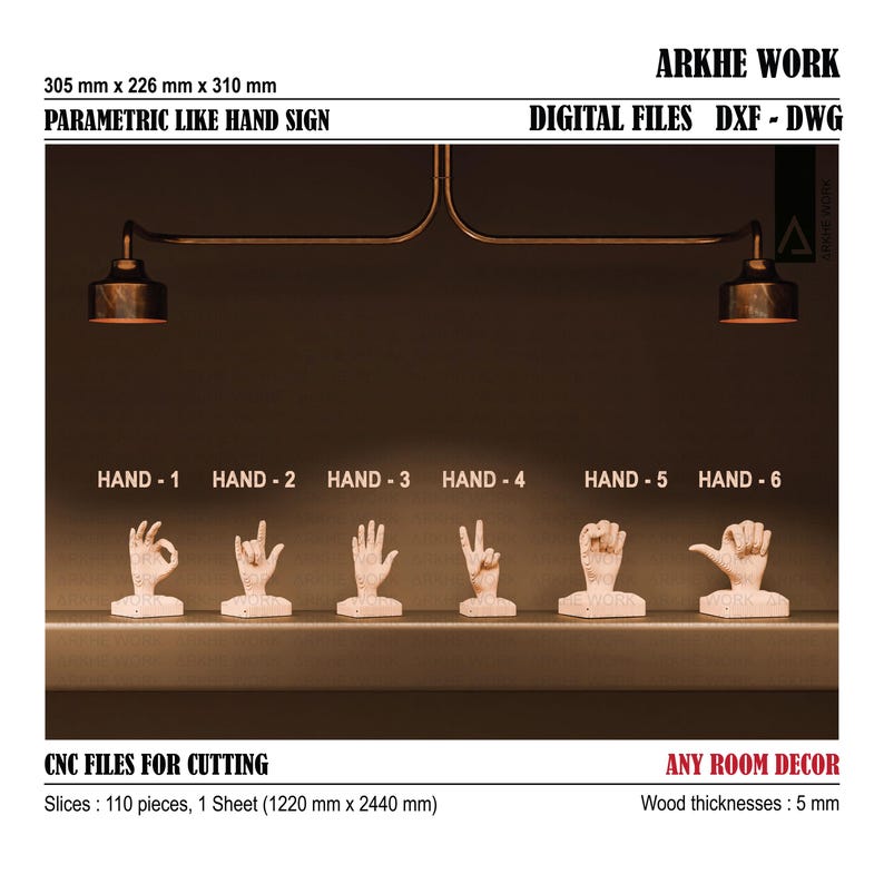 Parametric Like Hand Sign | Sculpture CNC Cutting File | Ready to Cut ...