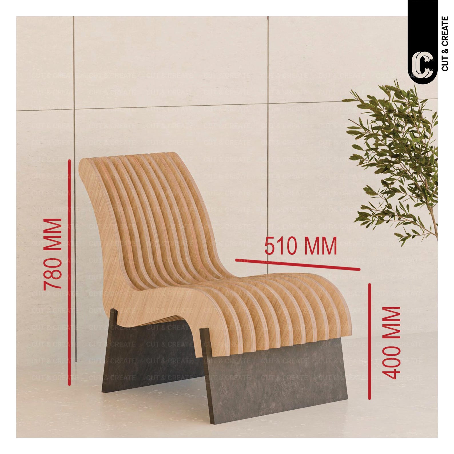 Parametric CNC Chair DXF File – Digital Laser Cut Furniture Plan ...