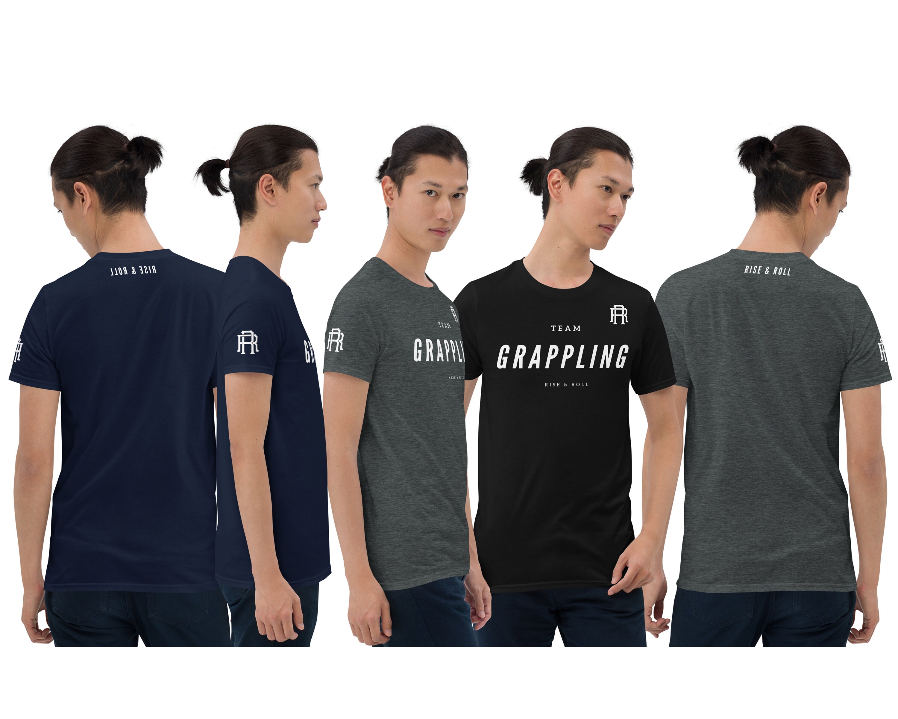 Grappling T-shirt for Men Rise and Roll Fightwear Apparel BJJ Fathers ...