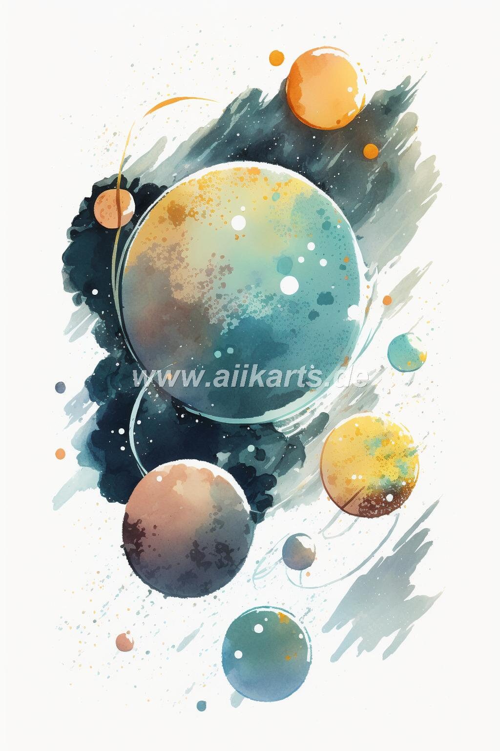 Planets Outer Space Watercolor Watercolor Nursery Gift - Etsy