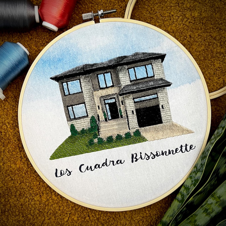 Custom Embroidered House Portrait - Etsy