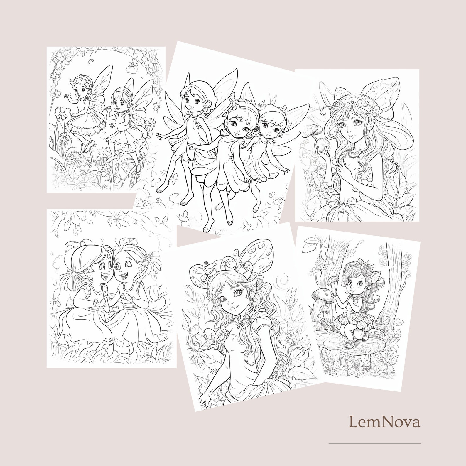 Fairies Coloring Pages for Kids/girls/fantasy Coloring Pages/wings ...