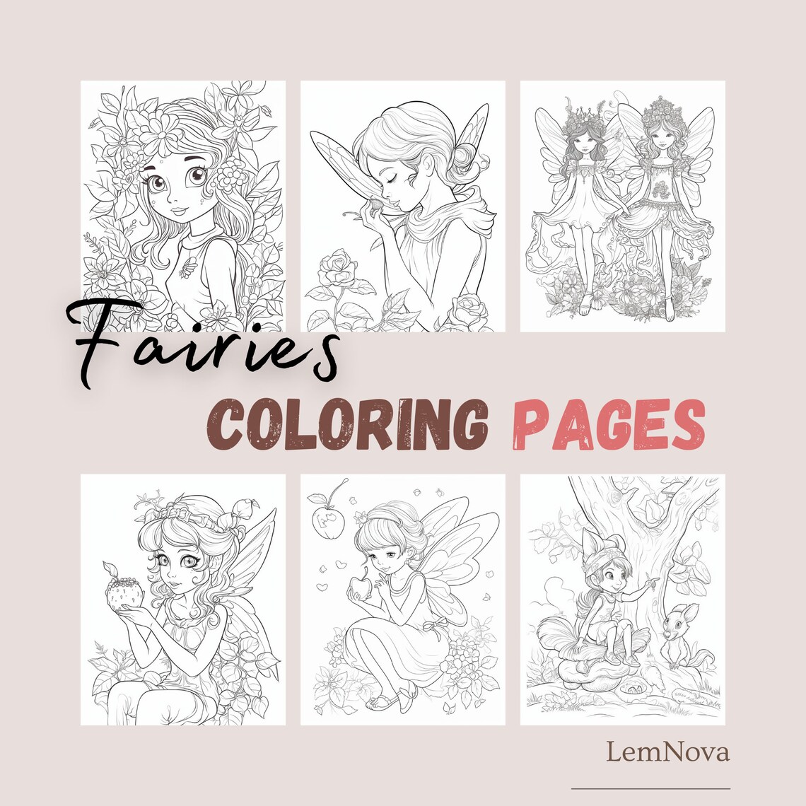 Fairies Coloring Pages for Kids/girls/fantasy Coloring Pages/wings ...