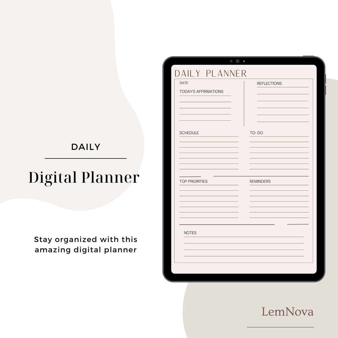 Daily Planner/tablet Planner/a4 Digital Planner/productivity Tool/one ...