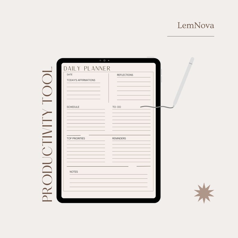 Daily Planner/tablet Planner/a4 Digital Planner/productivity Tool/one ...