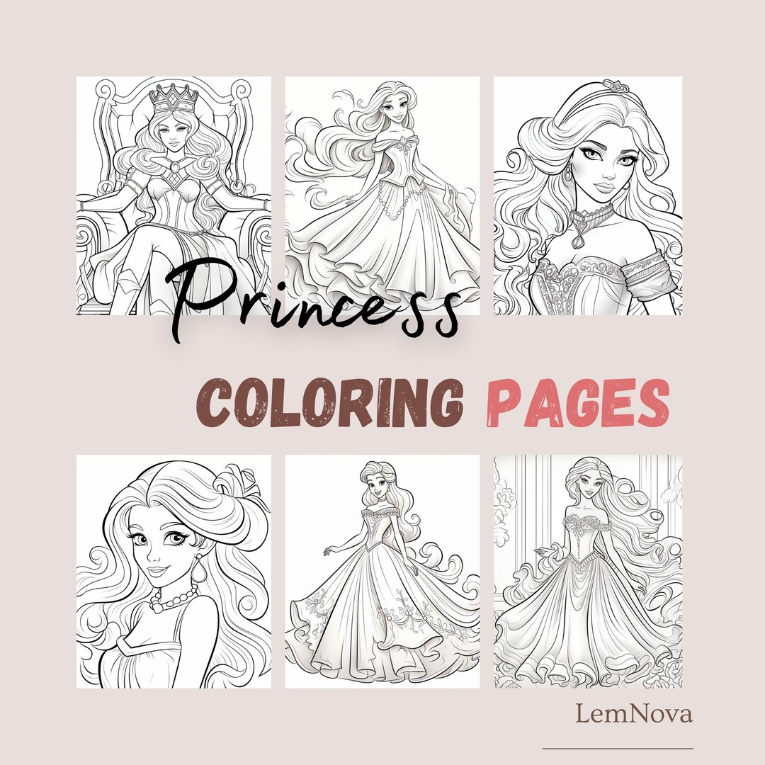 Enchanting Princesses Coloring Pages/kids/girls/pdf/printable/princess ...