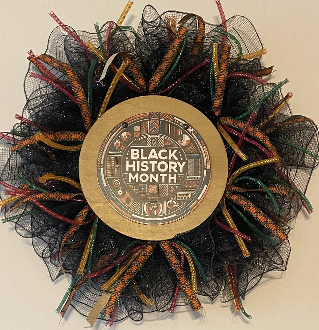 Black History Month Deco Mesh Wreath - Etsy