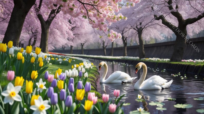 Zoom Backgrounds - Spring Blossoms – Set of 4 Virtual Background Set ...