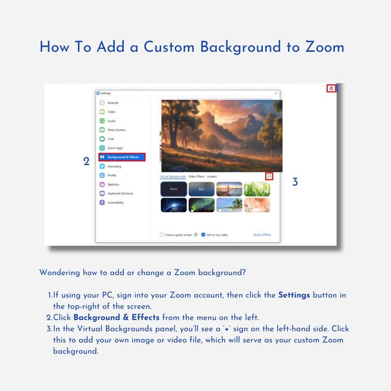 Zoom Backgrounds - Mountain Glade – Set of 4 Virtual Background Set for ...