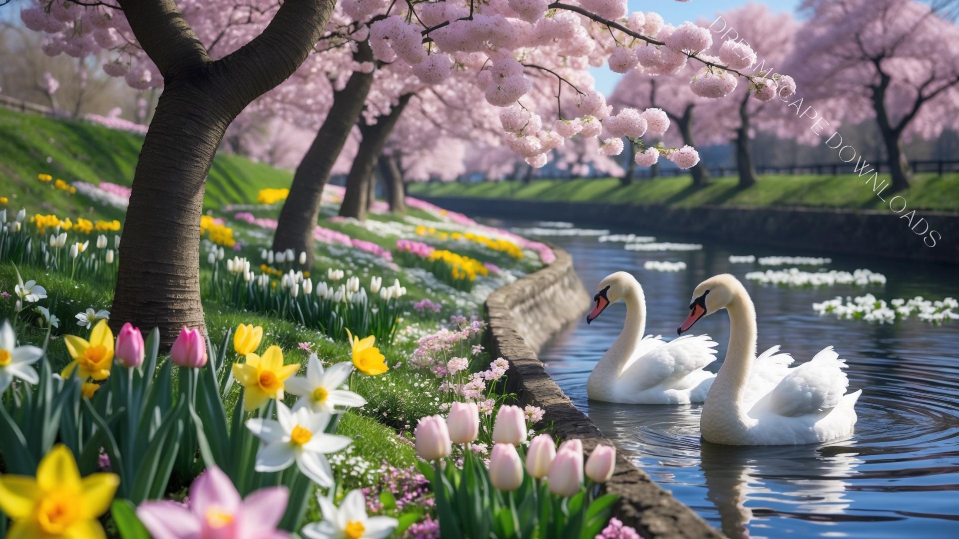 Zoom Backgrounds - Spring Blossoms – Set of 4 Virtual Background Set ...