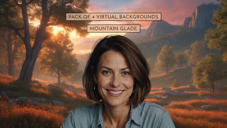 Zoom Backgrounds - Mountain Glade – Set of 4 Virtual Background Set for ...
