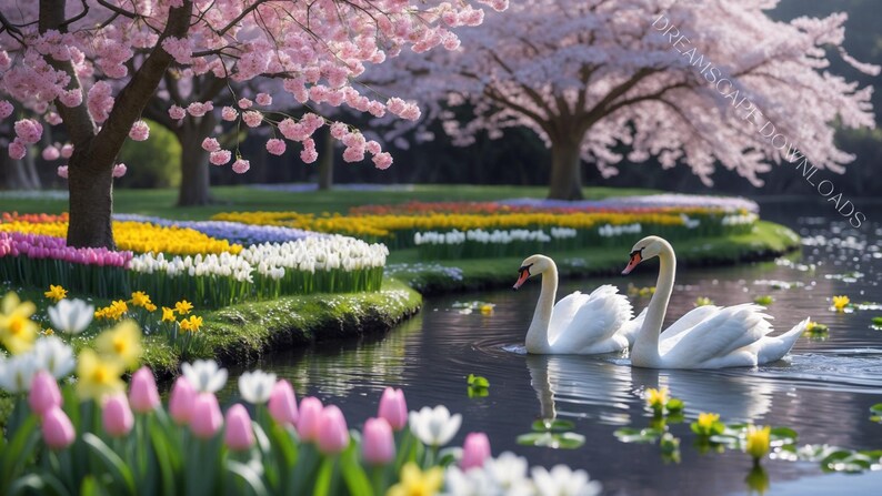 Zoom Backgrounds - Spring Blossoms – Set of 4 Virtual Background Set ...