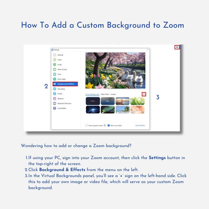 Zoom Backgrounds - Spring Blossoms – Set of 4 Virtual Background Set ...