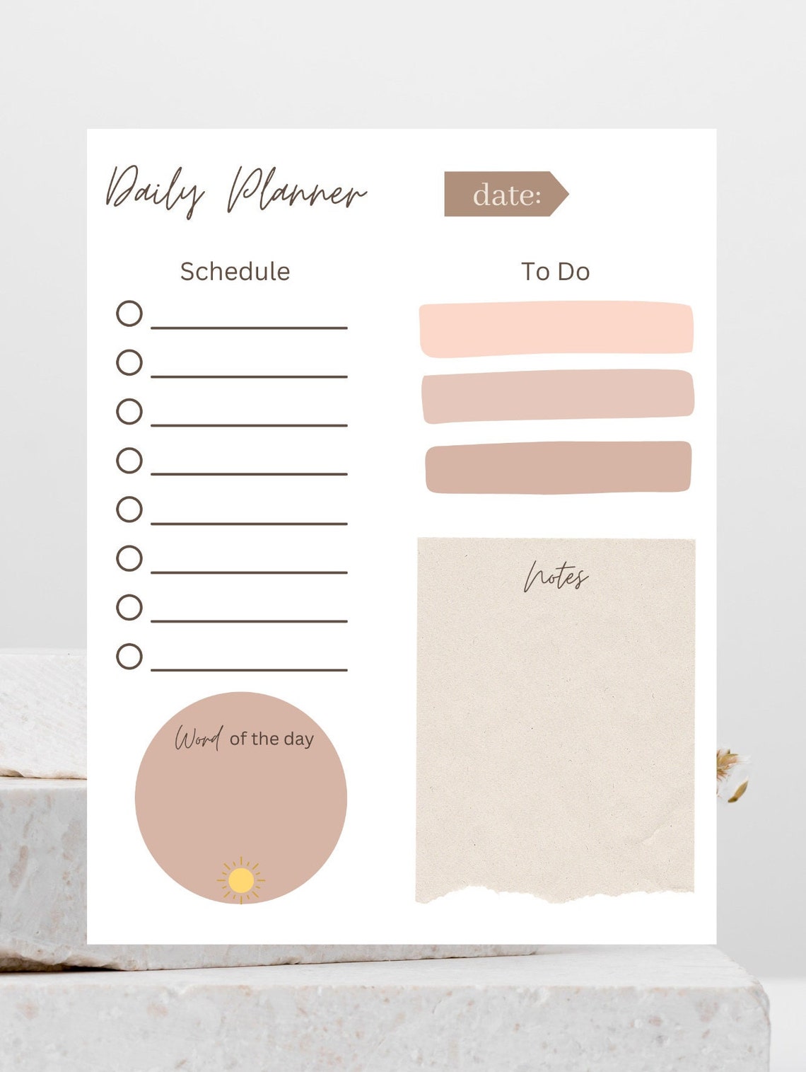 Printable Daily Planner, Daily Checklist, Daily Goals, Daily Schedule ...