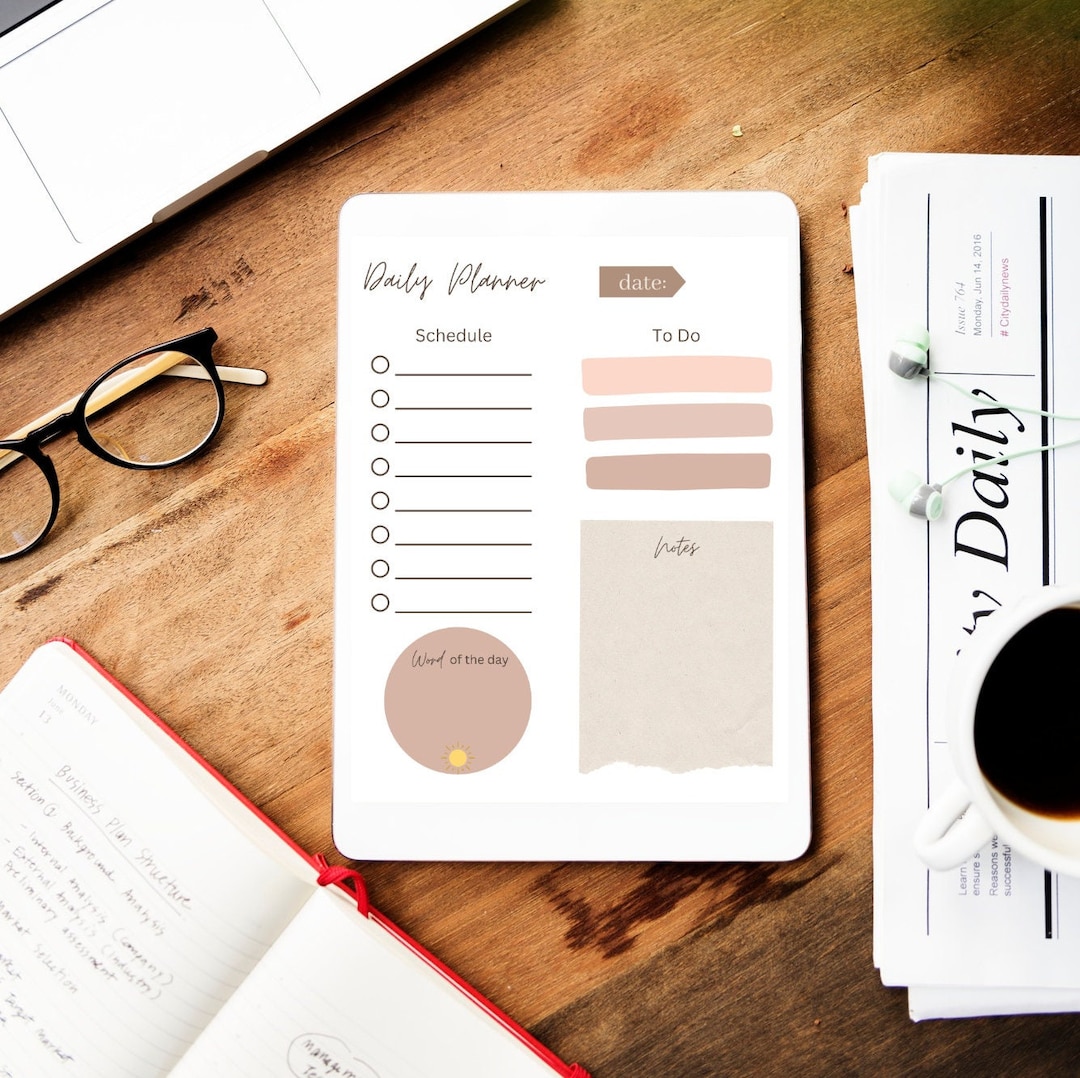 Printable Daily Planner, Daily Checklist, Daily Goals, Daily Schedule ...