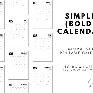 Simple (bold) Printable Calendar (a4/letter) - Etsy