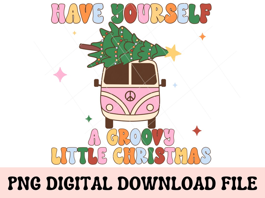Groovy Christmas PNG, Retro Christmas Png, Christmas Png, Christmas ...