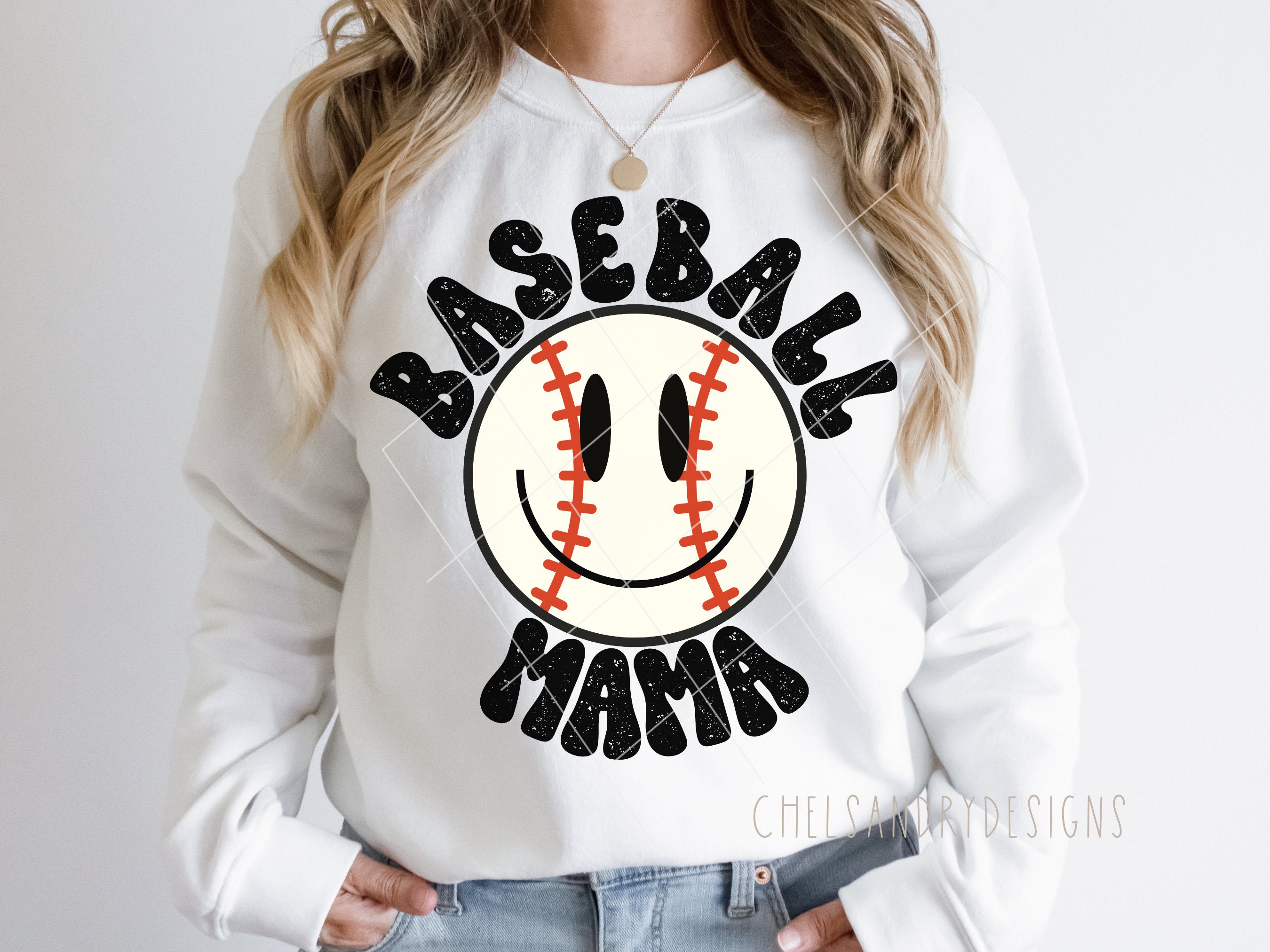 Baseball Mama PNG, Smiley Baseball, Baseball Png, Sublimation Design ...