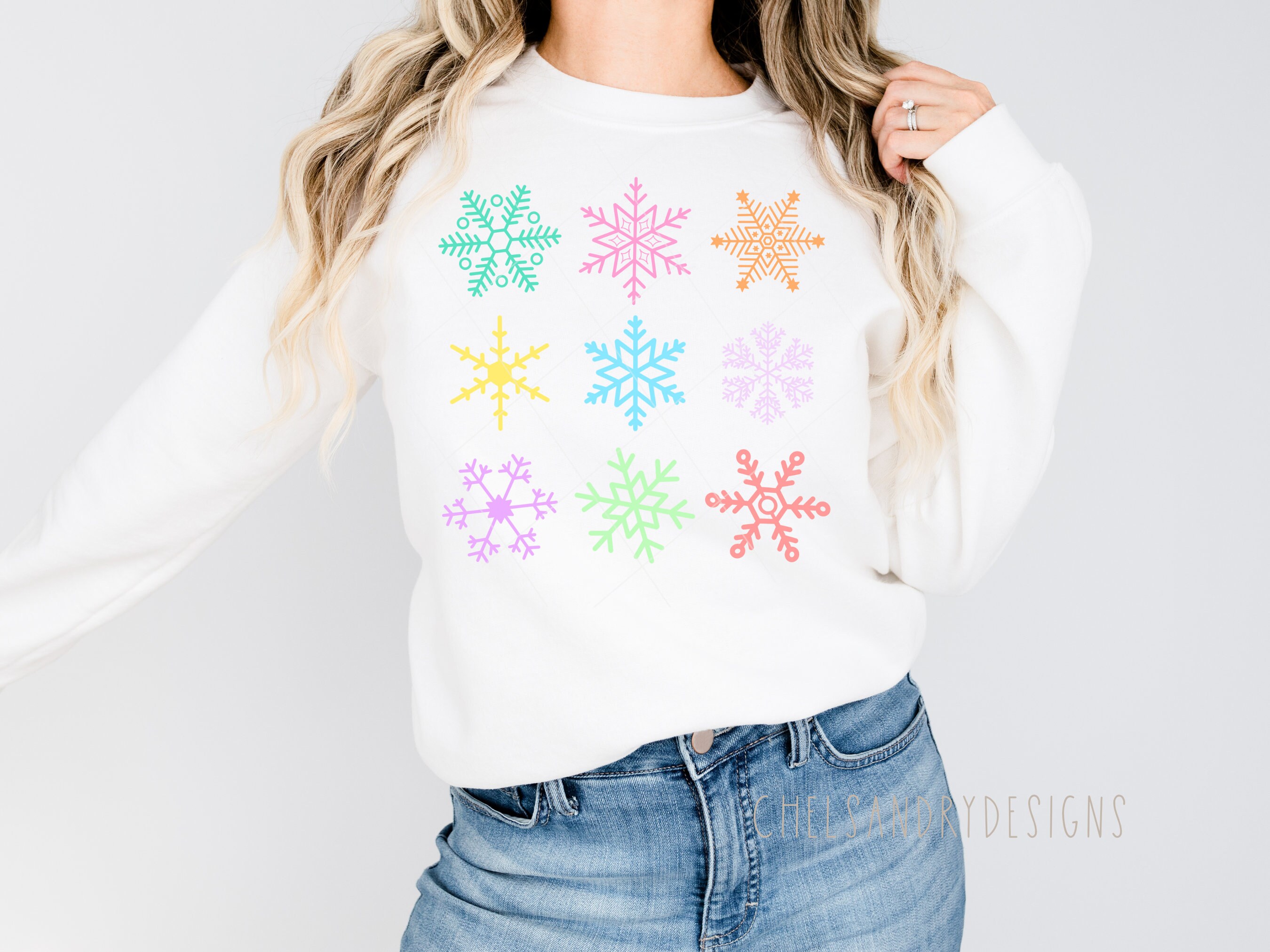 Snowflakes PNG, Pastel Snowflakes, Colorful Snowflakes, Winter Png ...