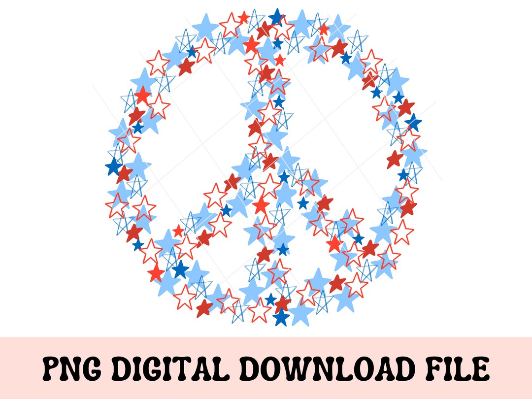 Stars Peace Sign PNG, Peace Png, Patriotic Png, USA Png, 4th of July ...