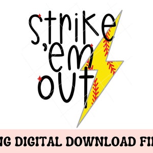 Softball Strike 'em Out PNG, Softball Png, Sball Png, Softball ...