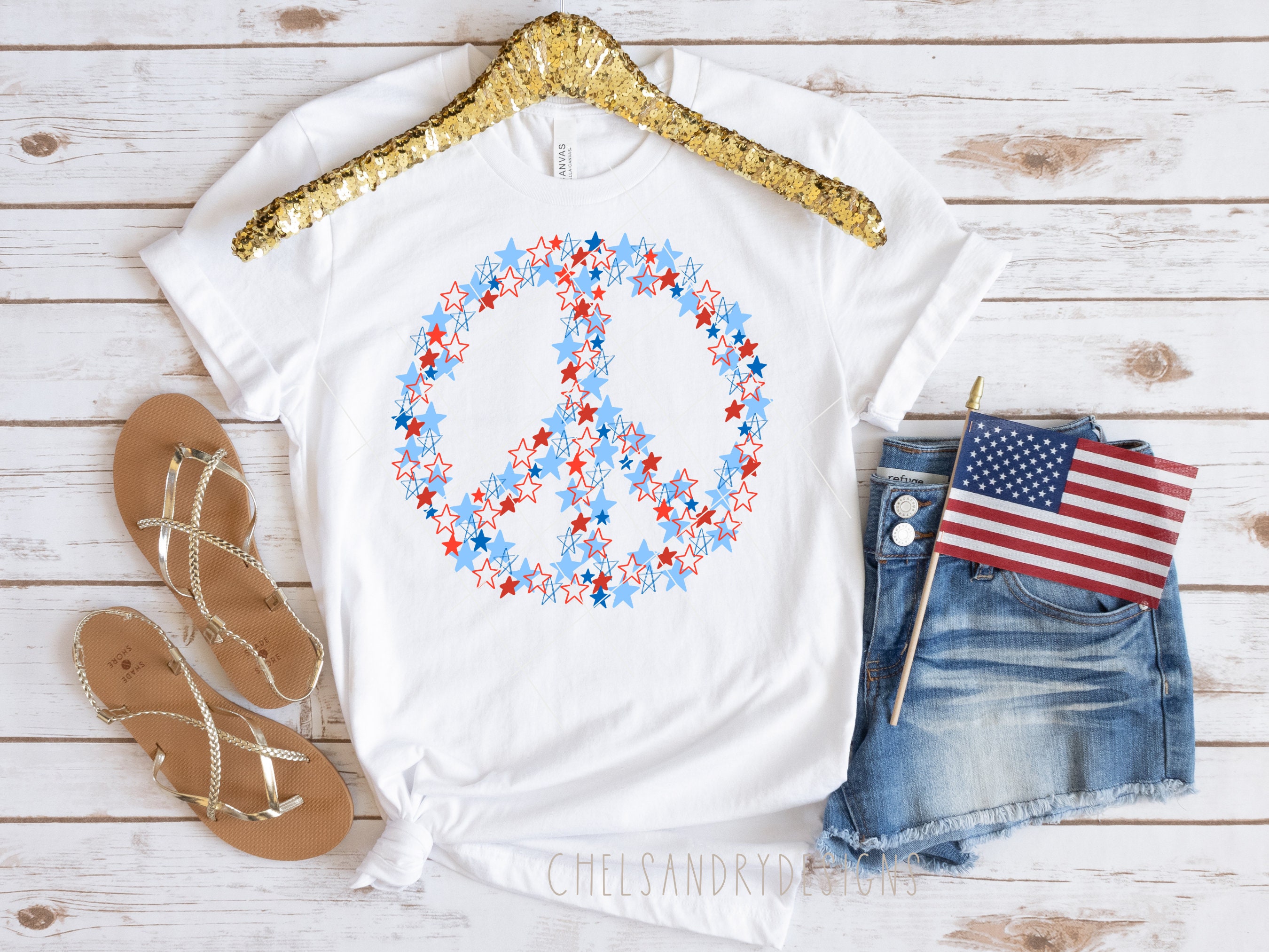 Stars Peace Sign PNG, Peace Png, Patriotic Png, USA Png, 4th of July ...