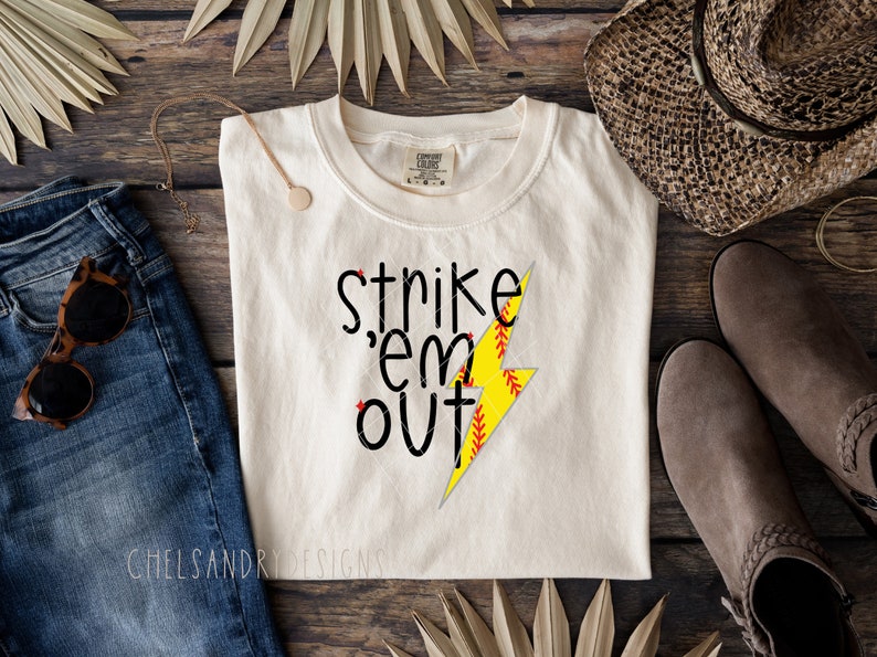 Softball Strike 'em Out PNG Softball Png Sball Png - Etsy